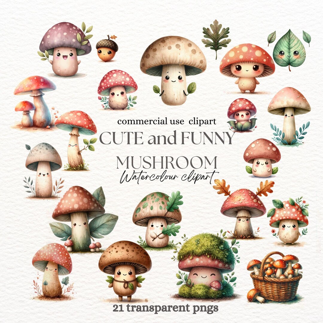 Imágenes Diseñadas De Hongos Lindos, Hongos Divertidos, Uso Comercial ...