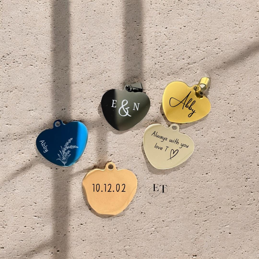 Minimalist Custom Engraved Heart Keychain | Stainless Steel ...