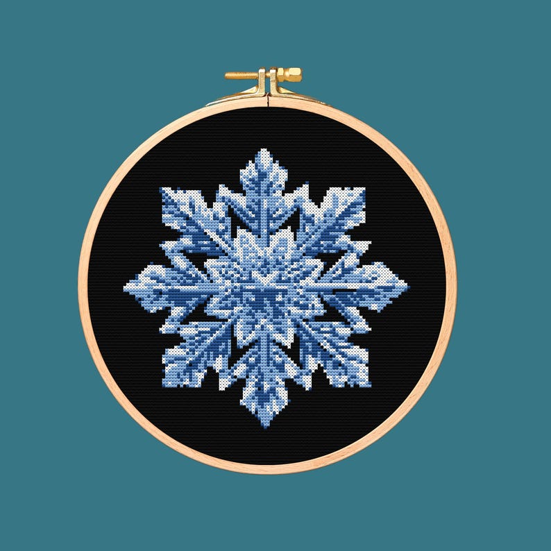 9 Different Snowflake Cross Stitch Pattern. Downloadable Digital PDF ...