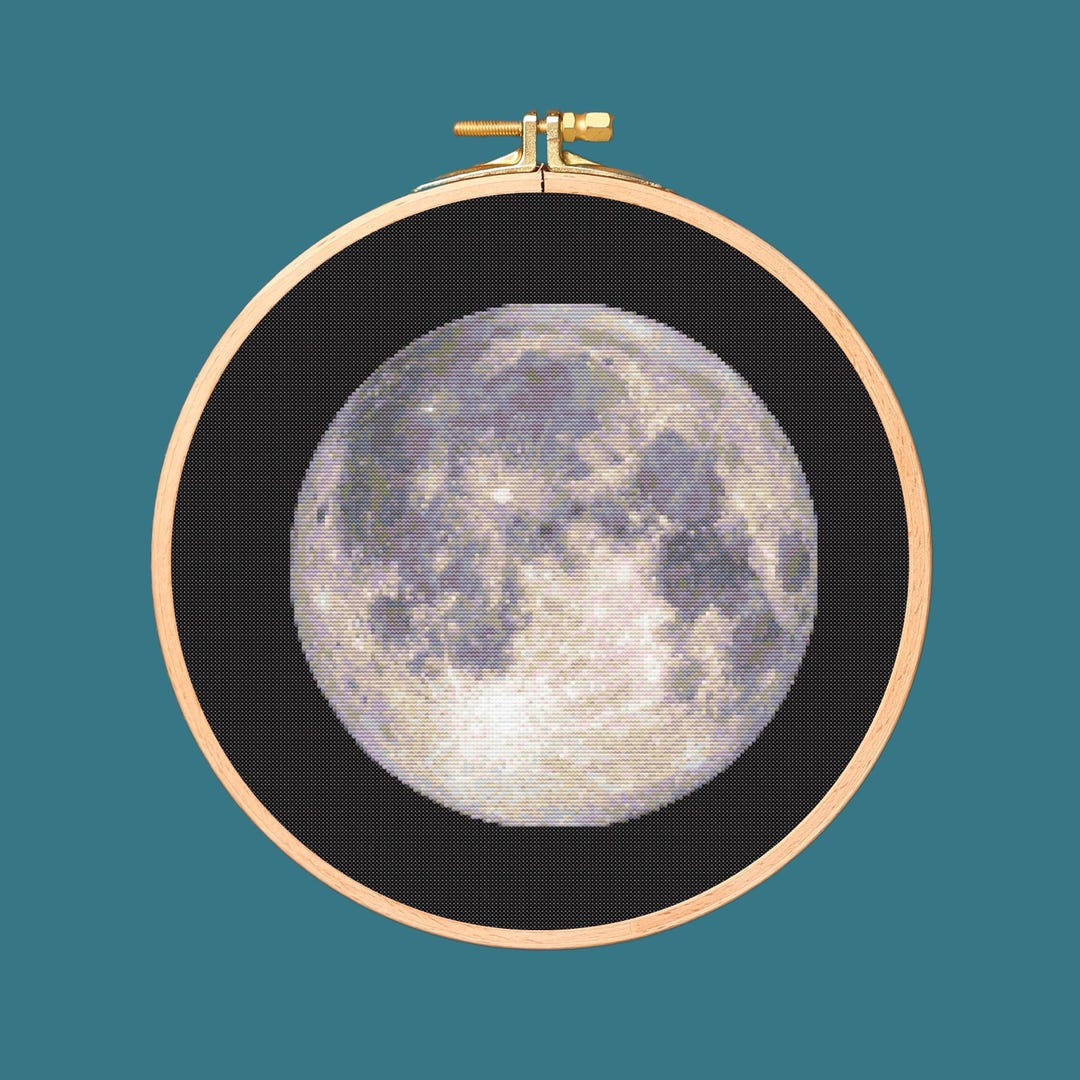 Moon Phases Full Moon Cross Stitch Pattern. Downloadable Digital PDF ...