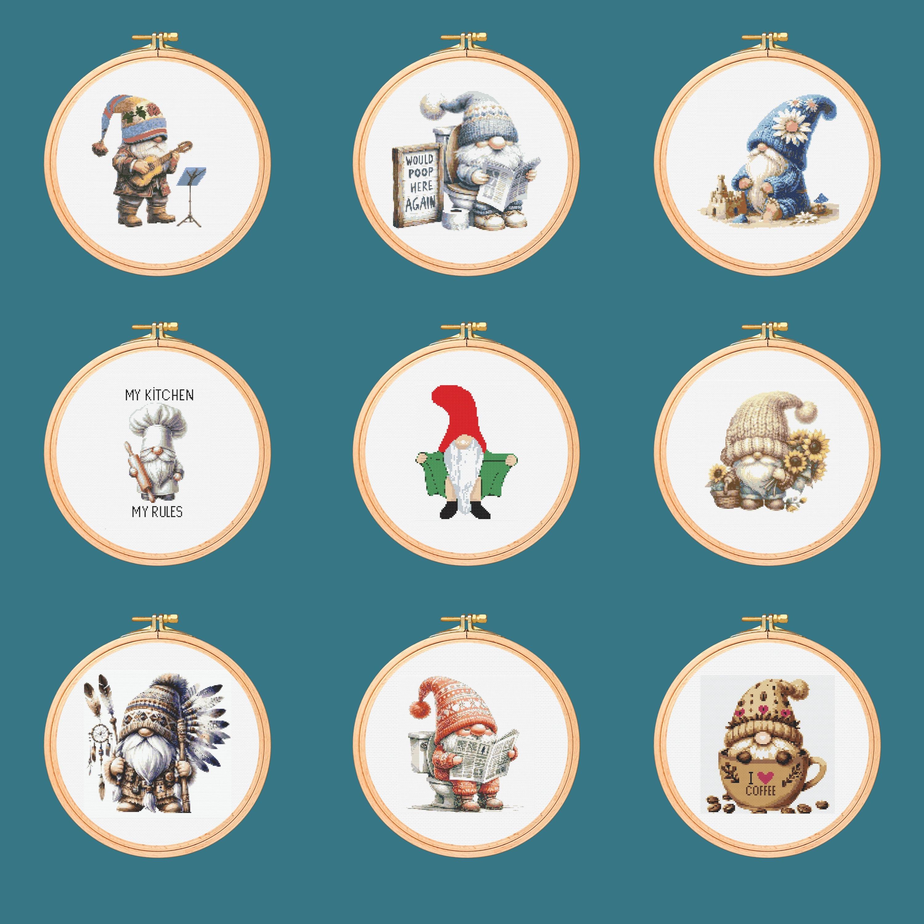 50 GNOMES PACK Cross Stitch Pattern. Downloadable Digital Pdf Svg Design. - Etsy