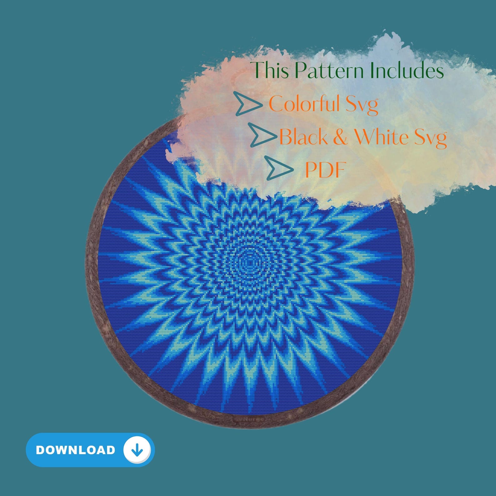 Optical Illusion Cross Stitch Pattern. Downloadable Digital PDF ...