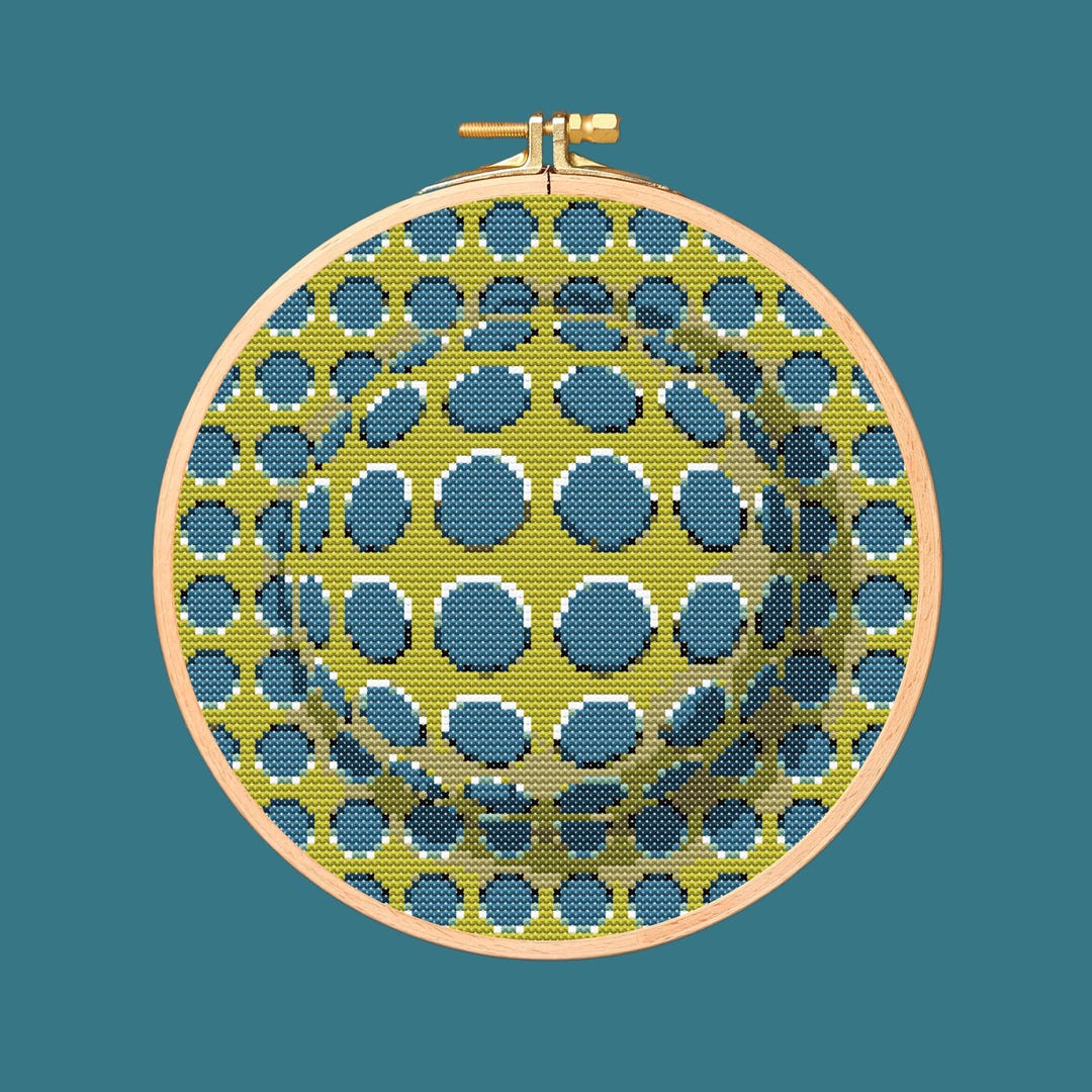 Optical Illusion Cross Stitch Pattern Downloadable Digital Pdf