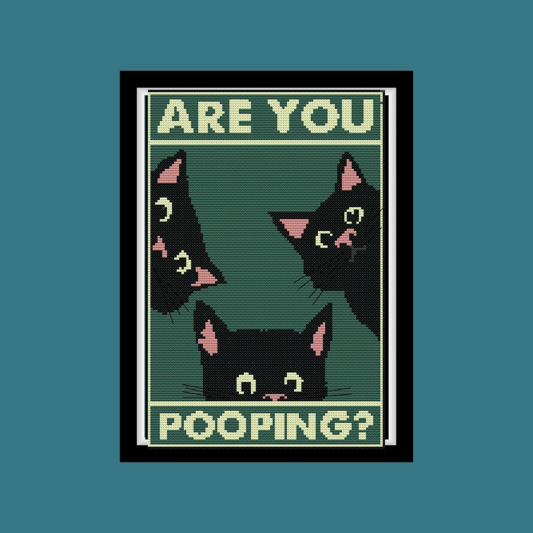 Are You Pooping Cat Cross Stitch Pattern. Downloadable Digital PDF ...