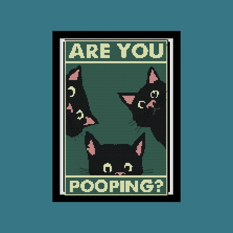 Are You Pooping Cat Cross Stitch Pattern. Downloadable Digital PDF ...