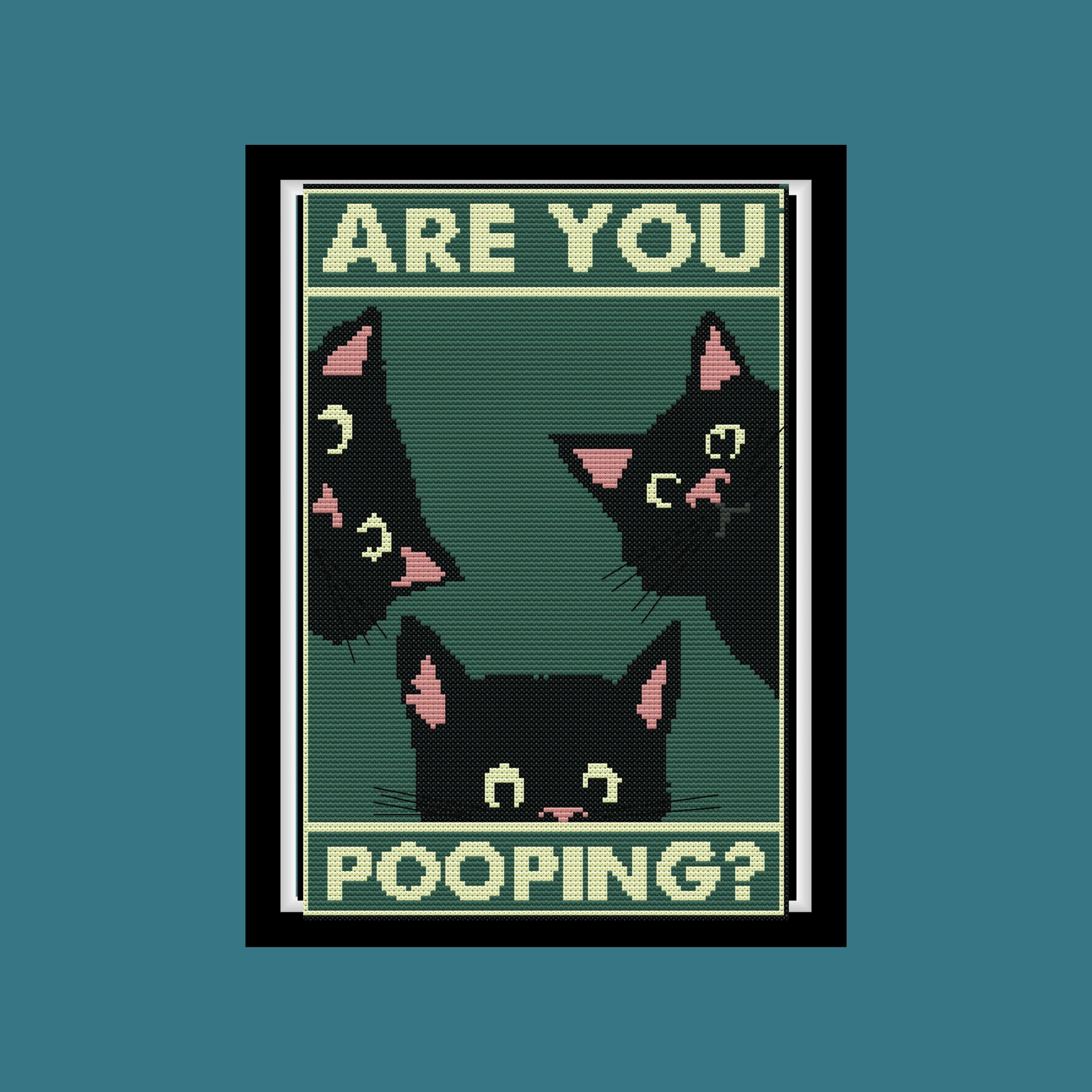 Are You Pooping Cat Cross Stitch Pattern. Downloadable Digital PDF ...