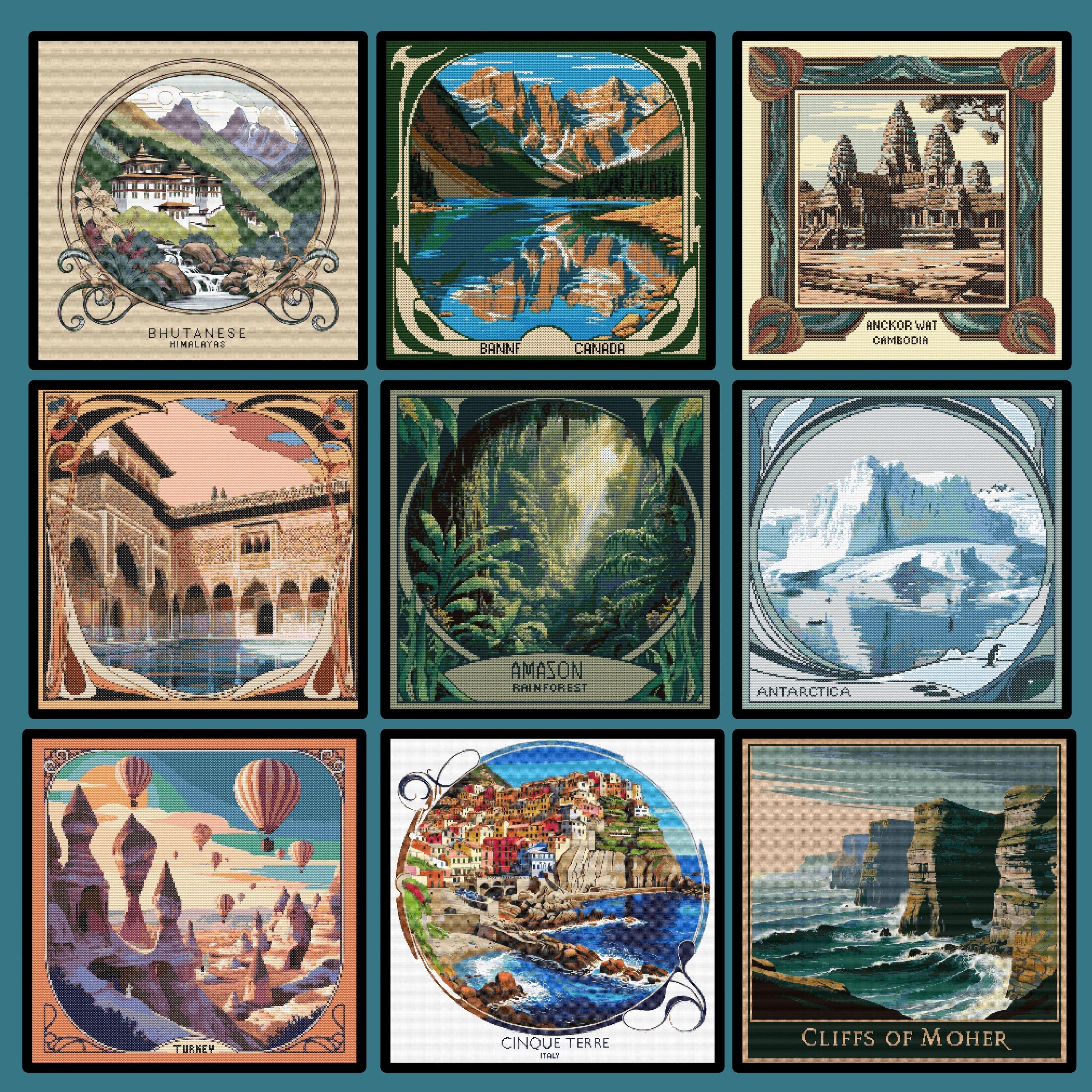 40+ Most Visited Places in the World Cross Stitch Pattern. Digital ...