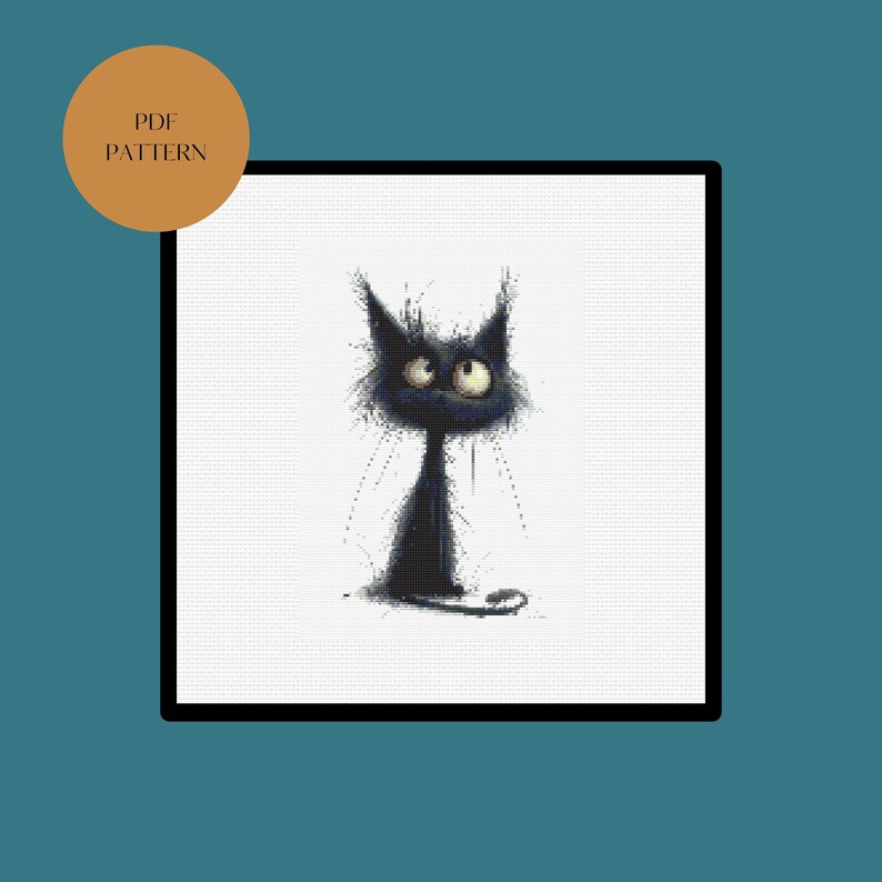 Comical Cat Cross Stitch Pattern. Downloadable Digital PDF Design. - Etsy