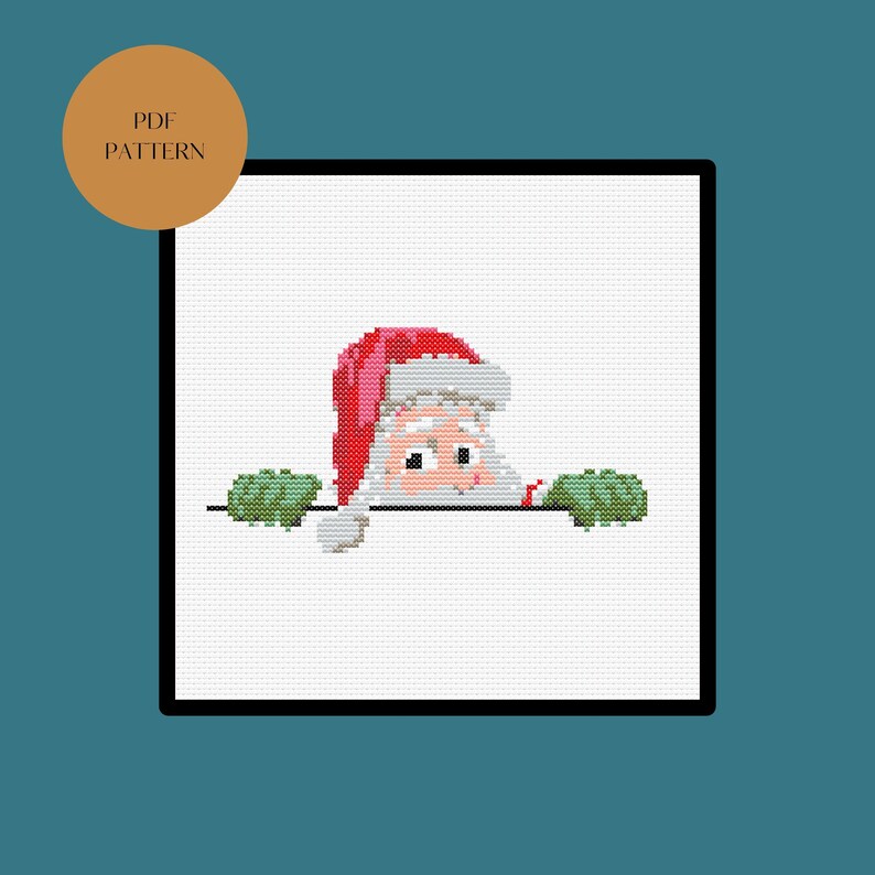Santa Christmas Cross Stitch Pattern. Downloadable Digital PDF Download ...