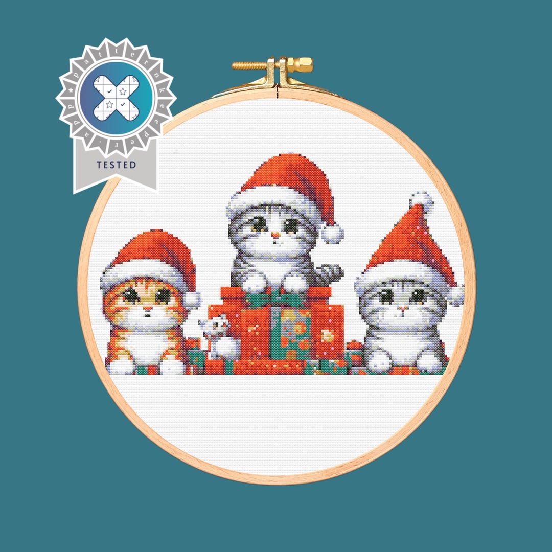 Christmas Cats Cross Stitch Pattern. Downloadable Digital PDF Design ...