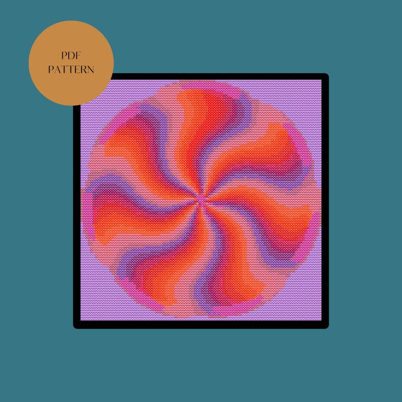 Optical Illusion Cross Stitch Pattern. Downloadable Digital PDF ...