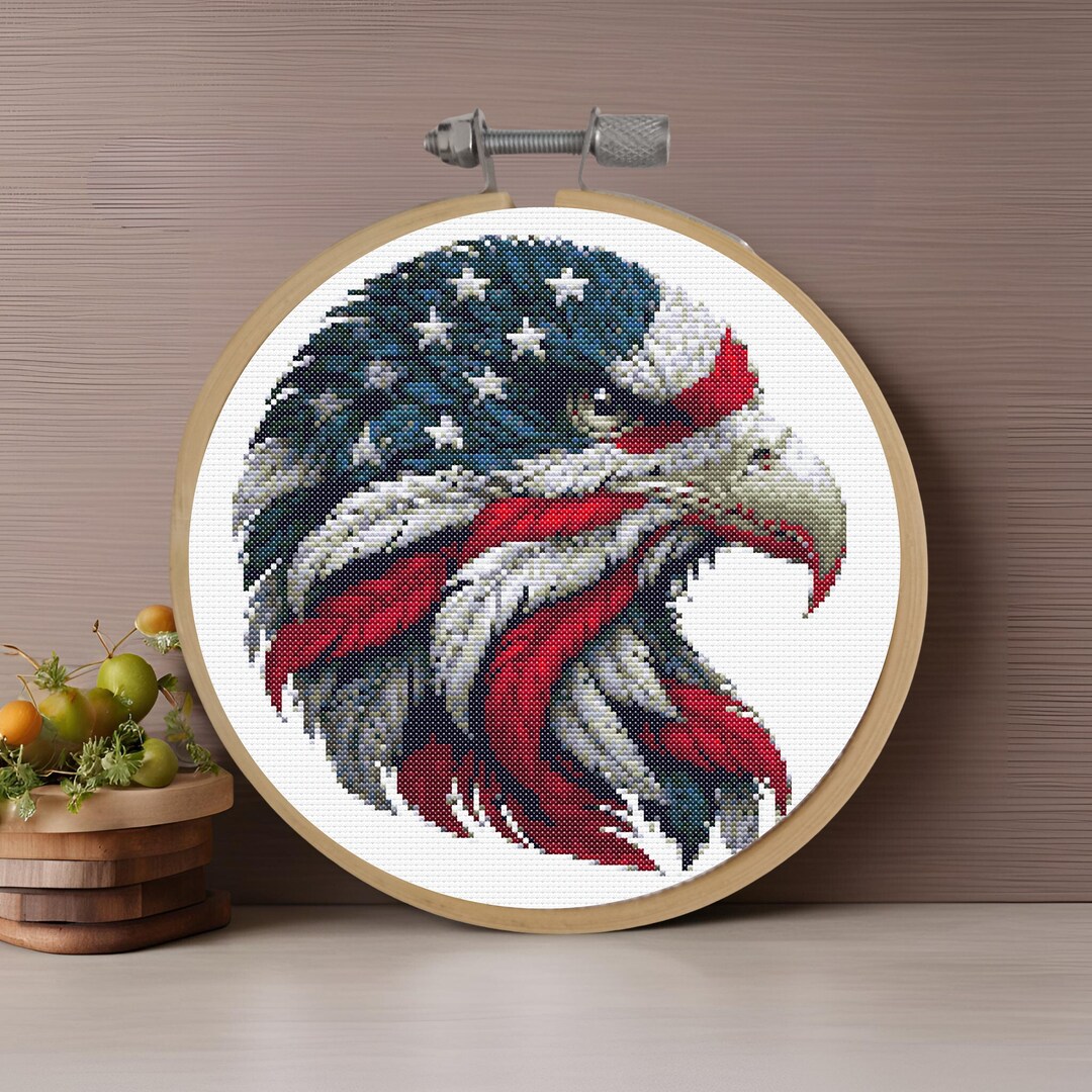 USA Freedom Eagle Cross Stitch Pattern. Digital Download - Etsy