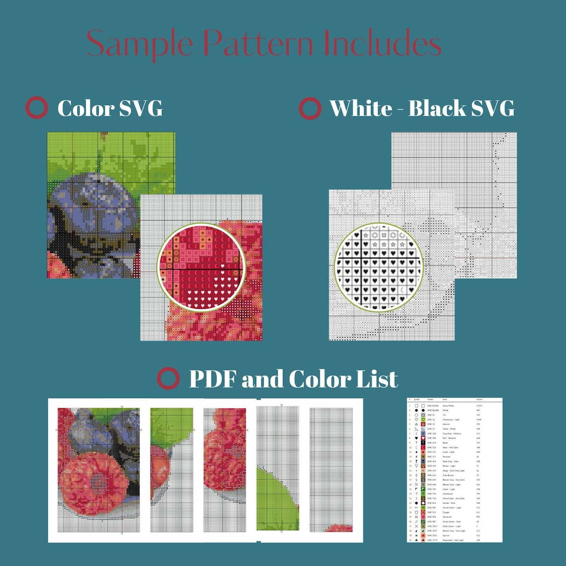 50 GNOMES PACK Cross Stitch Pattern. Downloadable Digital Pdf Svg ...