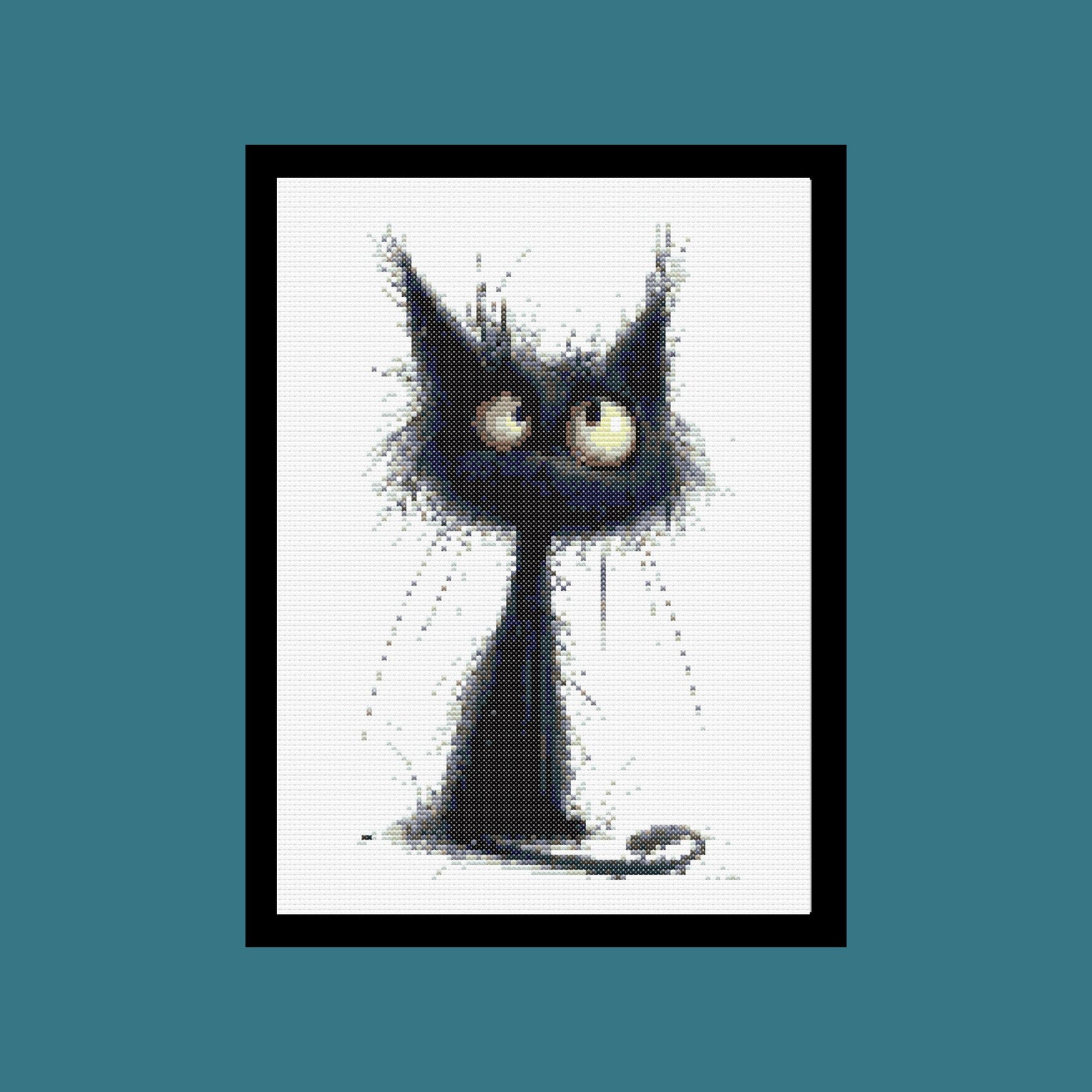 Comical Cat Cross Stitch Pattern. Downloadable Digital PDF Design. - Etsy