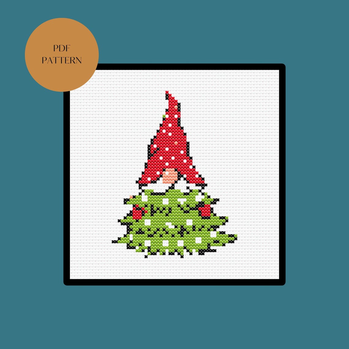 Christmas Gnome Cross Stitch Pattern. Downloadable Digital PDF Download ...