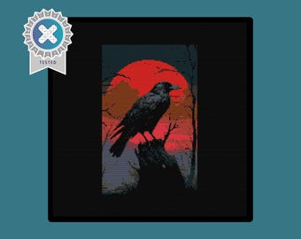 Cross Stitch Pattern Raven - Etsy