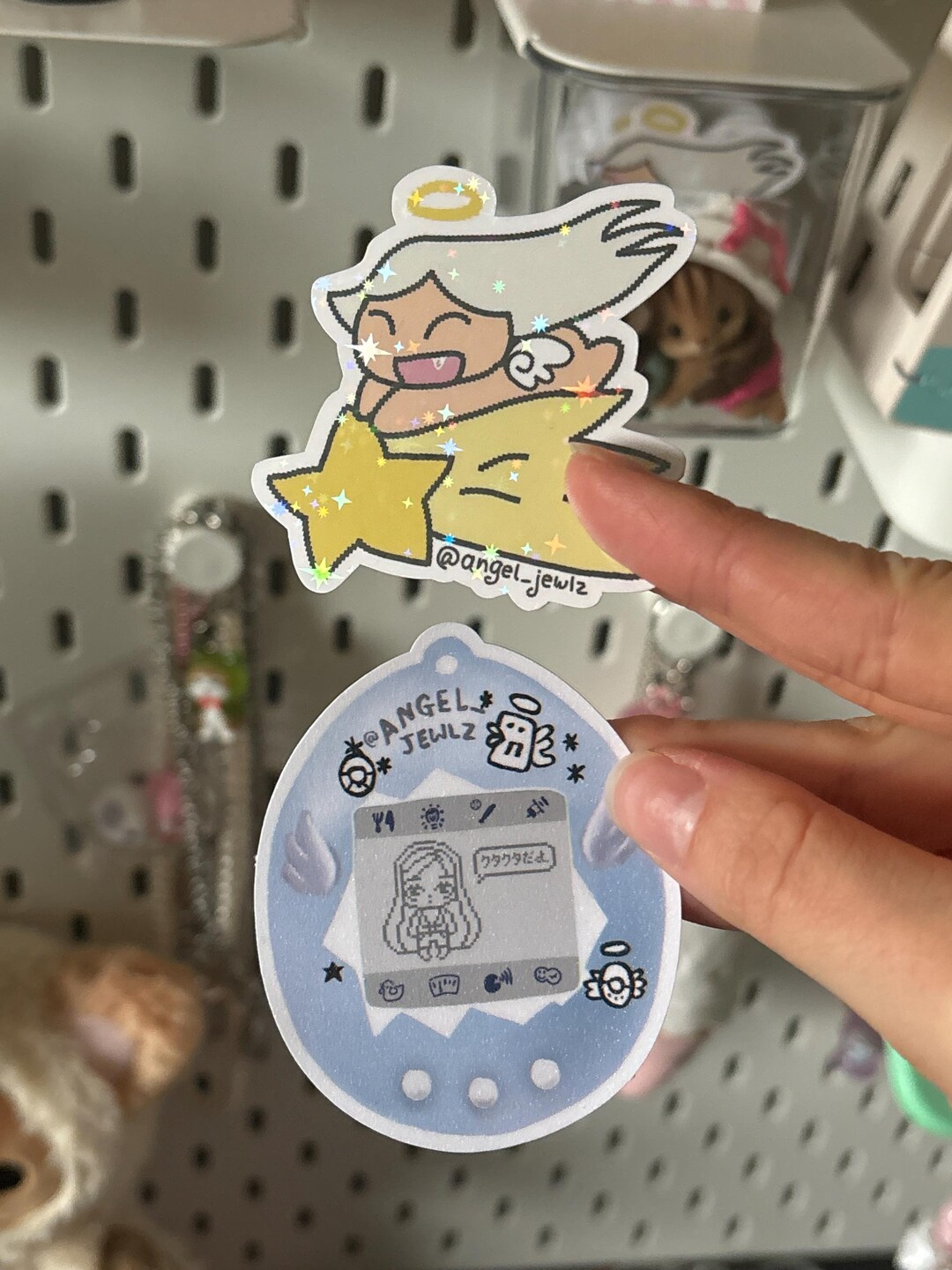 Angel on a Star / Angelgotchi Vinyl Holo Glitter Star Sticker - Etsy