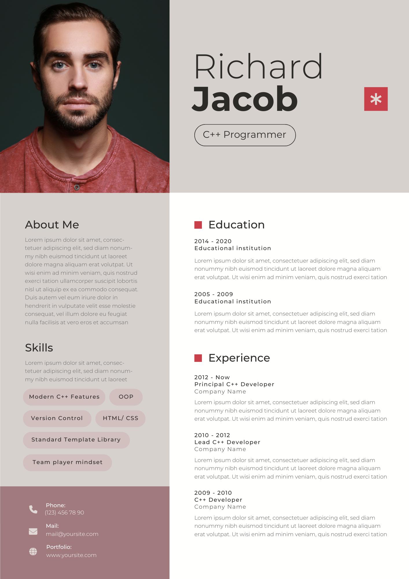 Elegant Resume for Print CV - Etsy