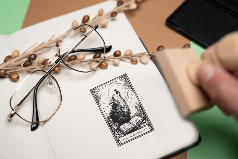 Personalized Library Stamp – Custom Ex Libris for Books (dragon & More ...