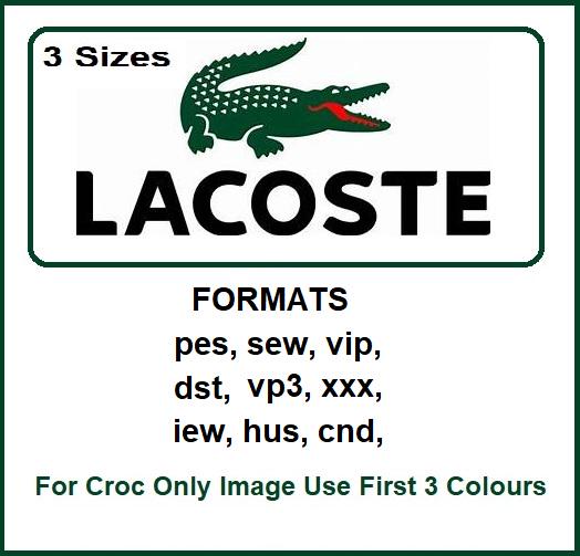 Lacoste Croc Machine Embroidery Design Lacoste - Etsy
