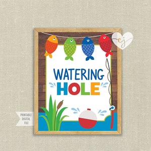 Watering Hole Sign Fishing Table Sign Fishing Party Food - Etsy