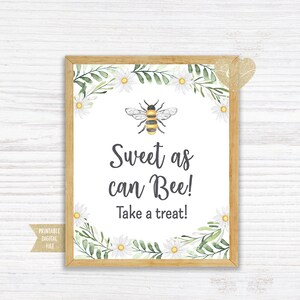 Printable Bee Treat Sign Sweet as Can Bee Sweet as Can Bee | Etsy