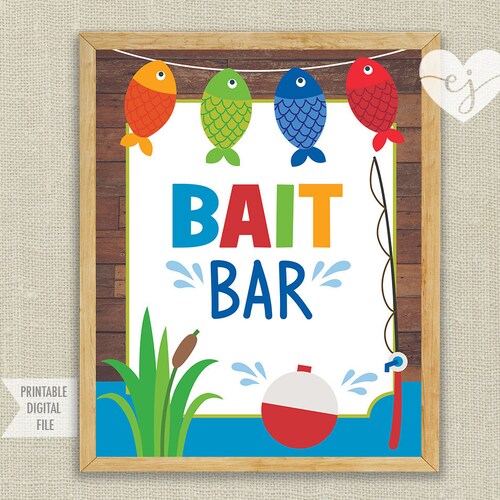 Fishing Birthday Welcome Sign the Big One Fish Decor Instant - Etsy