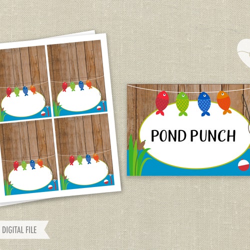 Editable Fishing Food Tents Fish Food Labels Party Decor the - Etsy