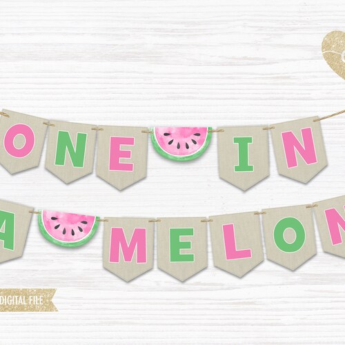 Printable Banner Watermelon Bunting Melon Birthday Banner - Etsy
