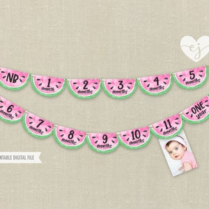 Printable Banner Watermelon Bunting Melon Birthday Banner - Etsy