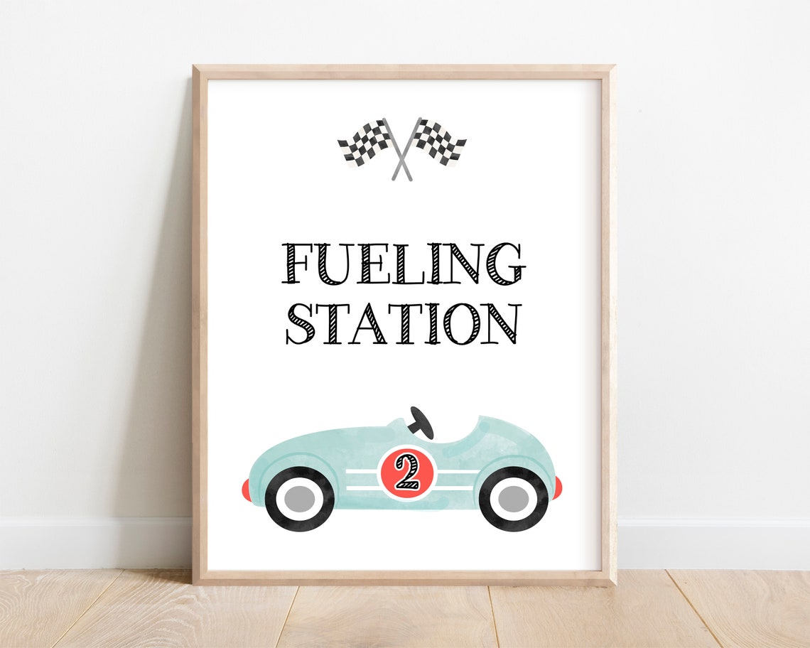 Fueling Station Sign Food Table Sign Two Fast Two Curious - Etsy