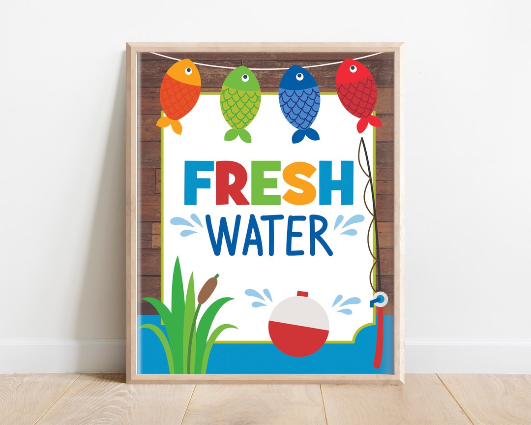 Fresh Water Fishing Party Sign: Colorful Fish Decor (digital Download ...