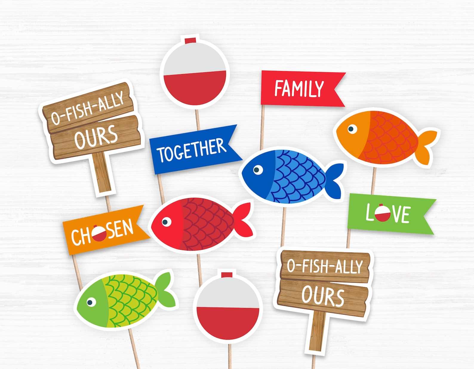 Fishing Cupcake Toppers Printable Cupcake Toppers Fishing | Etsy