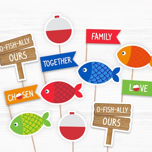 Fishing Cake Toppers Printable Cake Toppers O-fish-ally One - Etsy