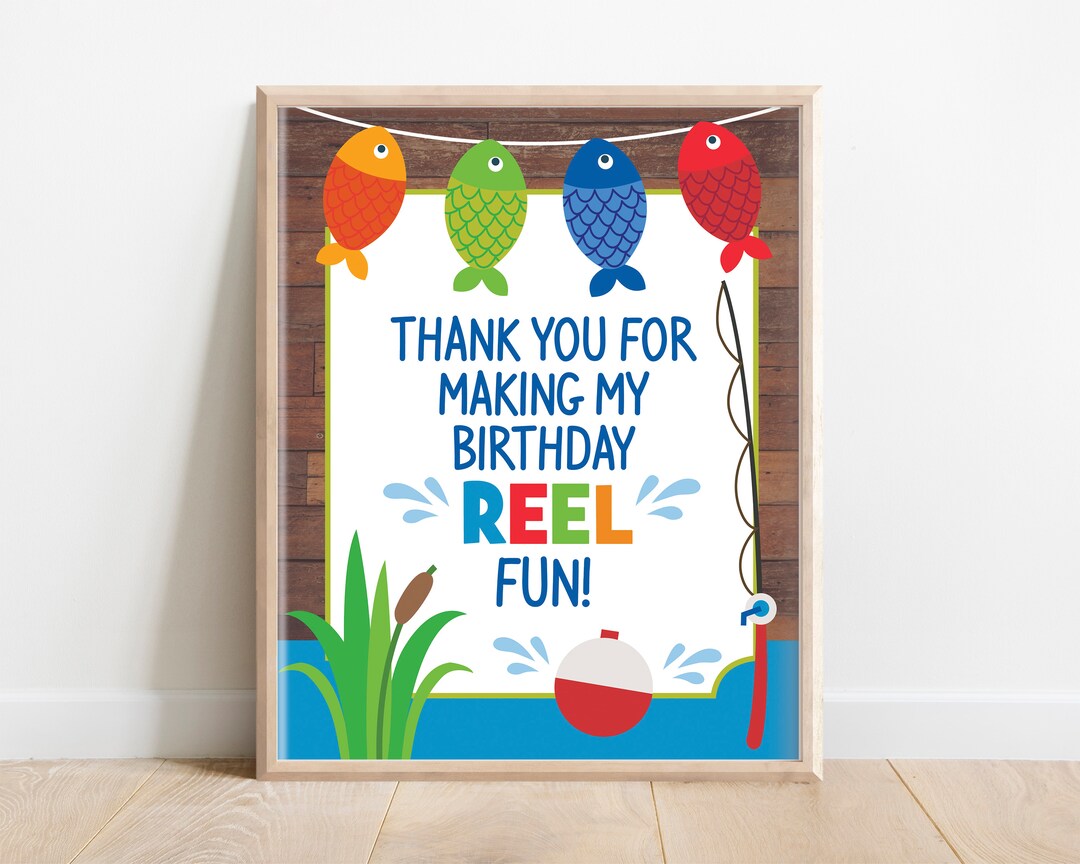 Fishing Thank You Sign, Fishing Table Sign, Fishing Party Signs ...