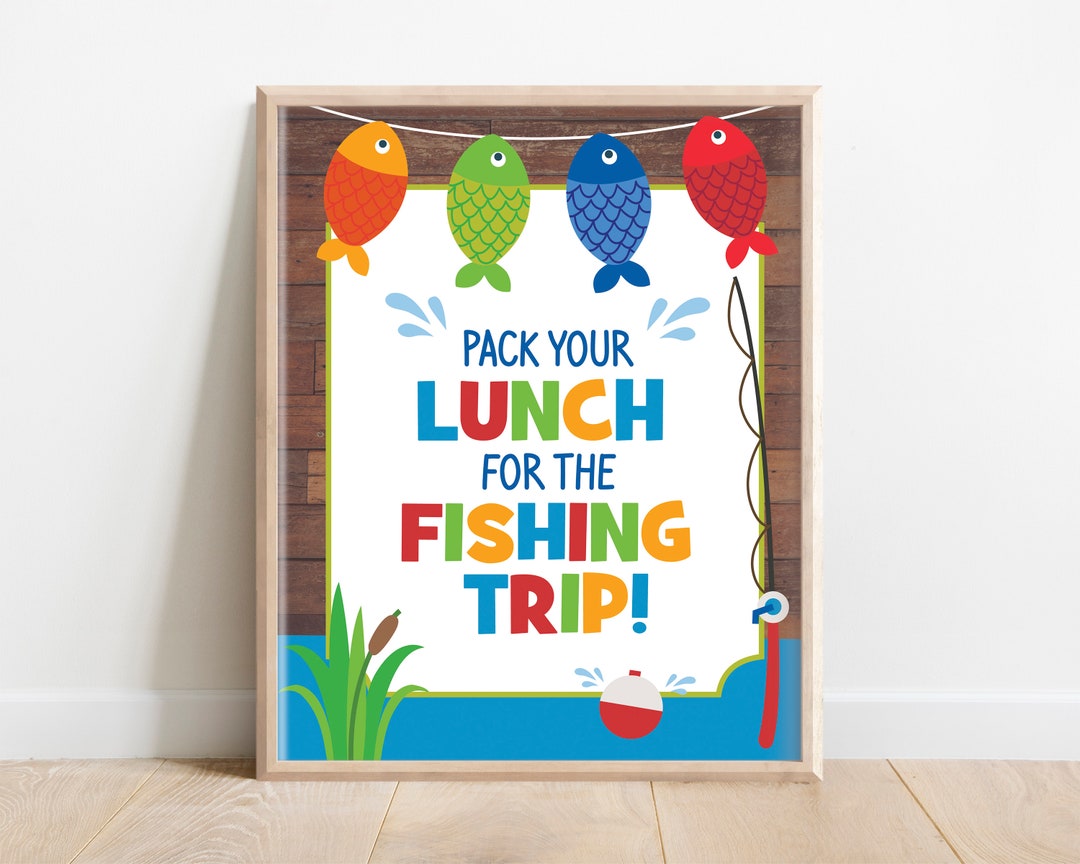 Fishing Trip Sign, Fishing Table Sign, Fishing Party Food Signs ...