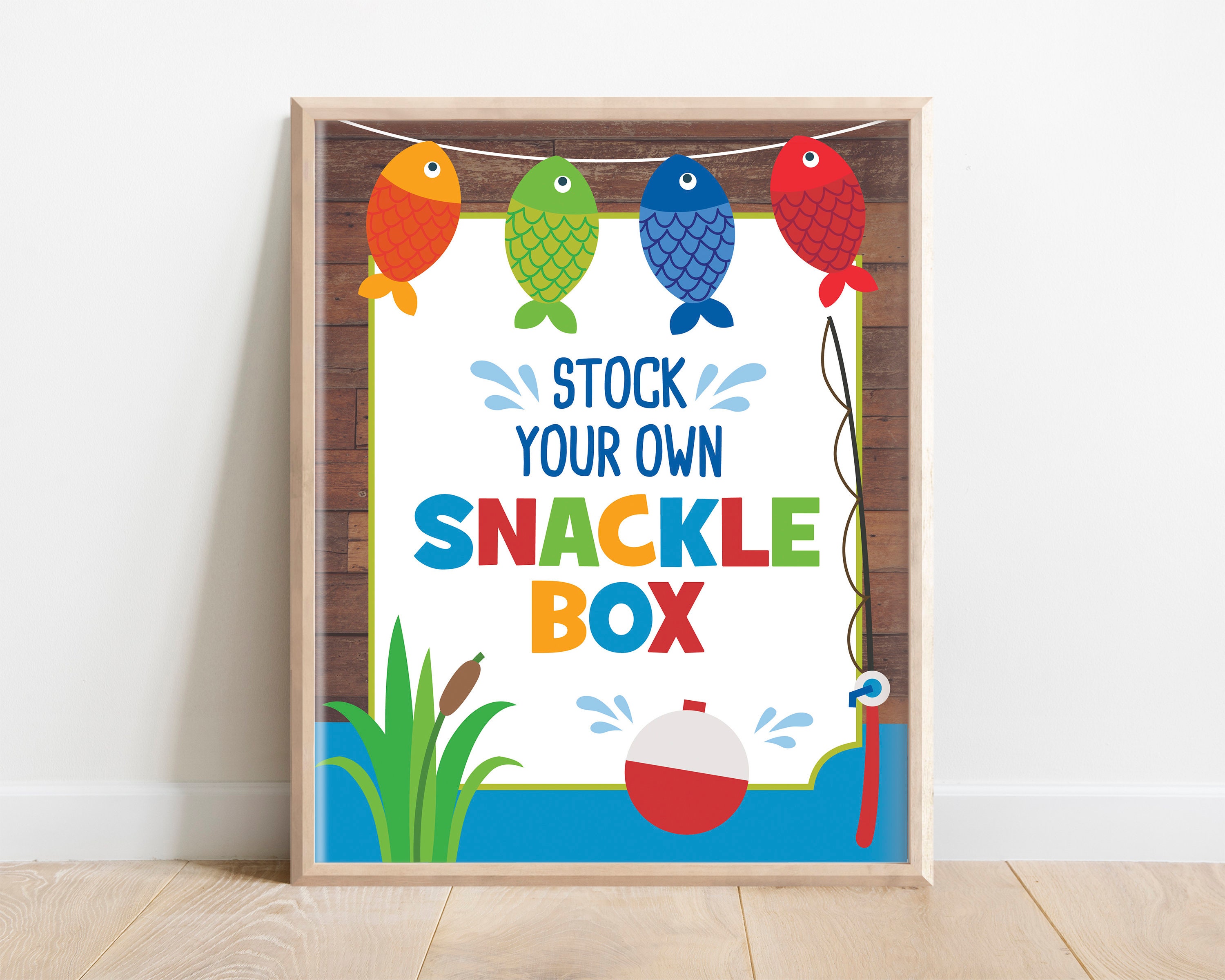 Snackle Box Sign, Fishing Table Sign, Fishing Party Food Signs, Fishing ...
