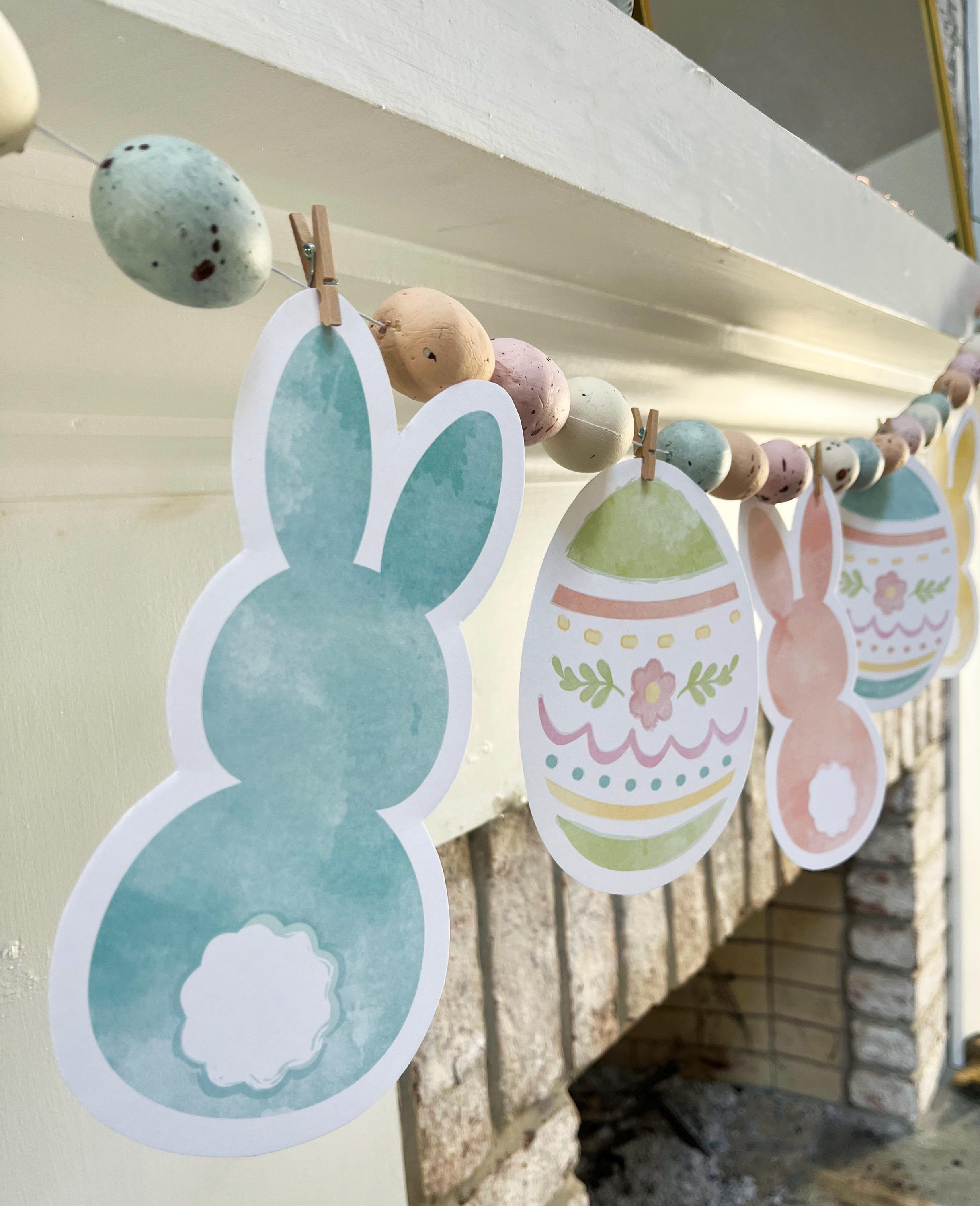 Printable Banner, Easter Bunting, Easter Egg Banner, Easter Bunny ...