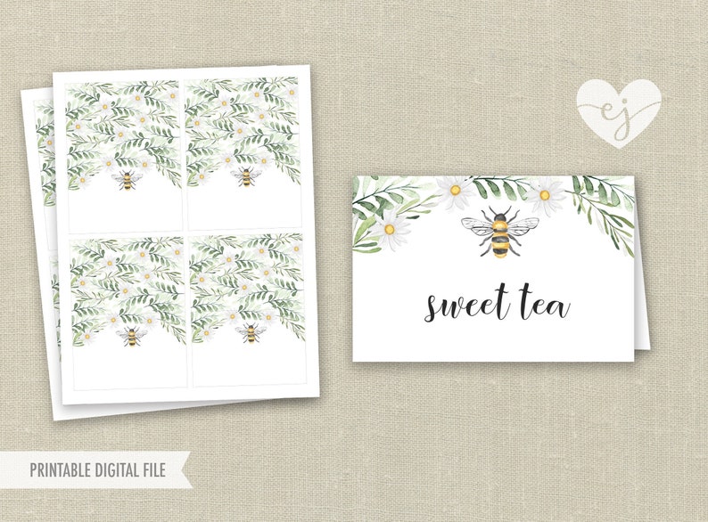 Bee Food Tents Bee Food Labels Bee Party Decor Bee - Etsy