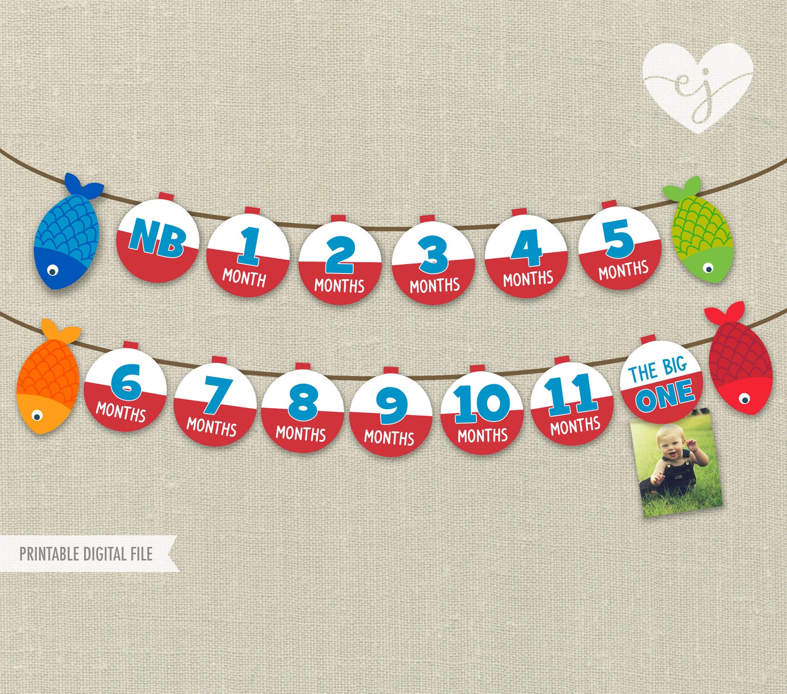 Printable Banner Fishing Photo Banner Bobber Photo Banner - Etsy