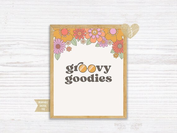 Printable Groovy Goodies Sign Groovy Table Sign Two Groovy | Etsy