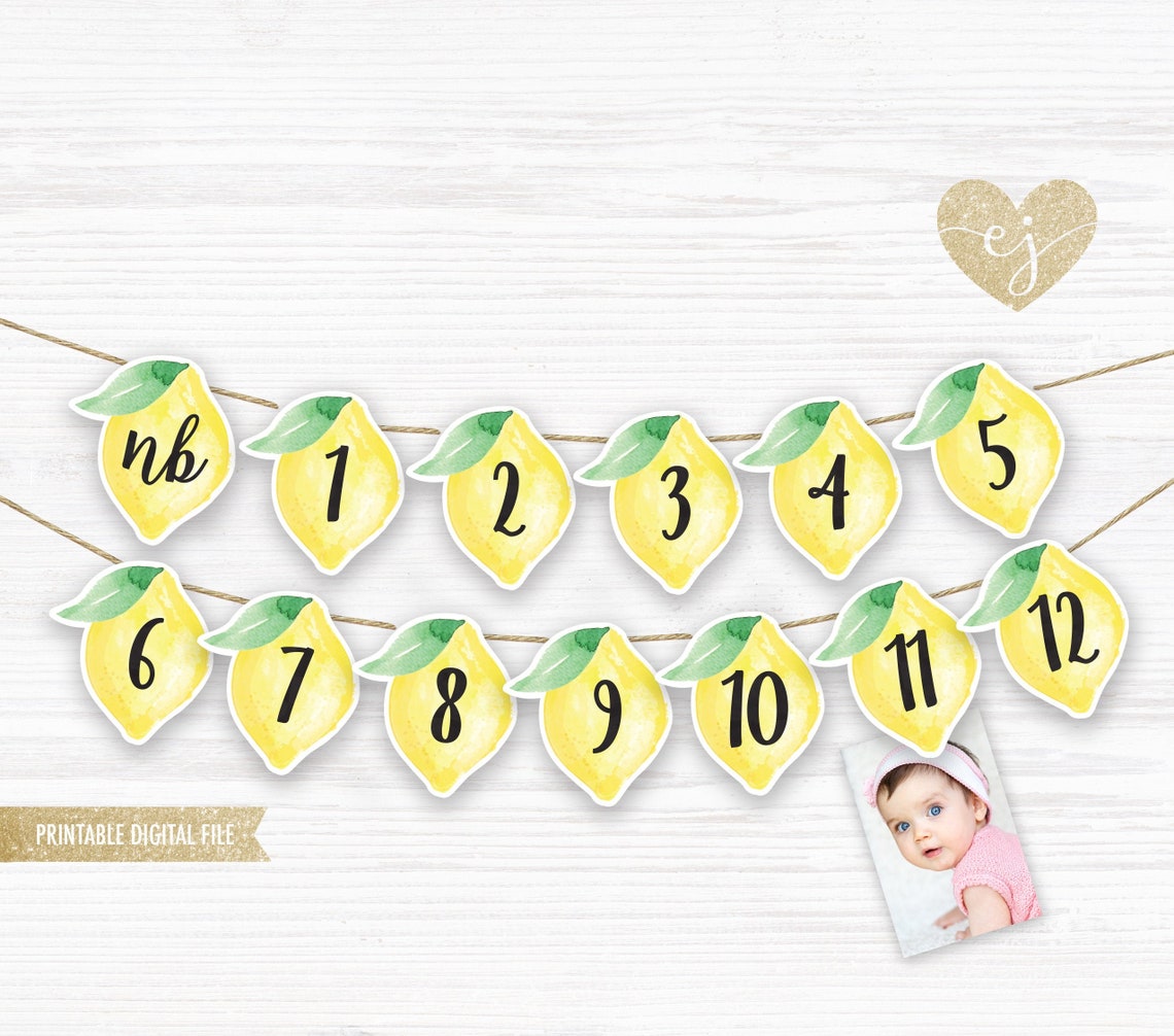 Printable Banner Lemon Bunting Lemon Birthday Banner Happy | Etsy