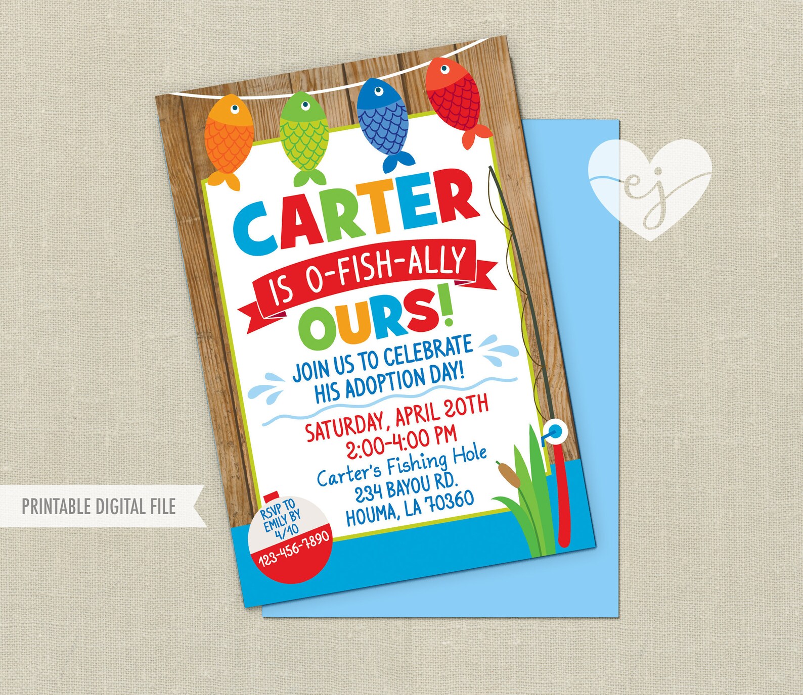 Fishing Adoption Invitation O-fish-ally Ours Invitation - Etsy