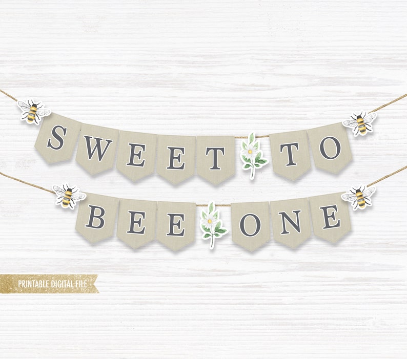 Sweet to Bee One Banner Bee Bunting Bee Day Banner Bee - Etsy Sweden