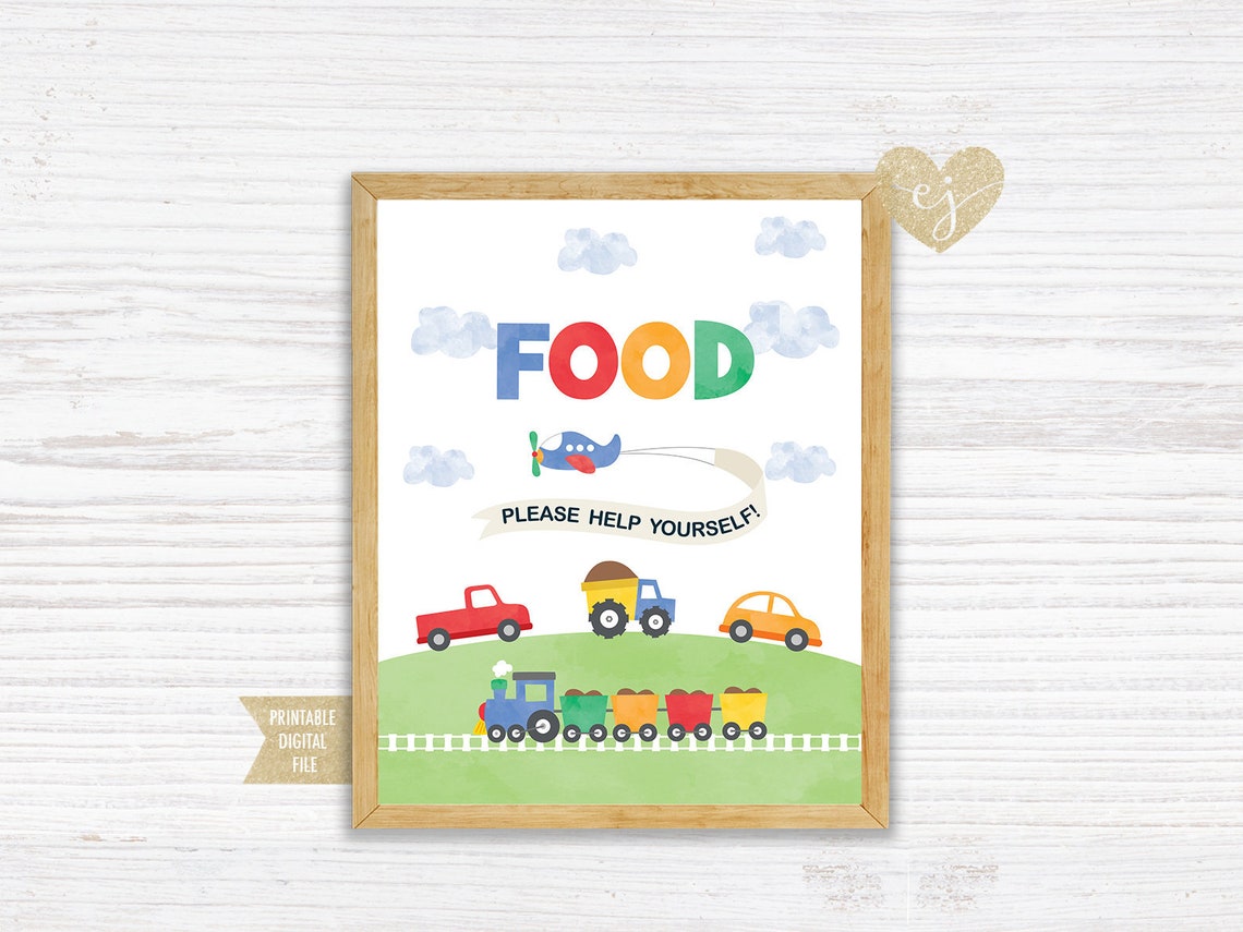 Food Sign Food Table Sign Transportation Food Signs Food - Etsy