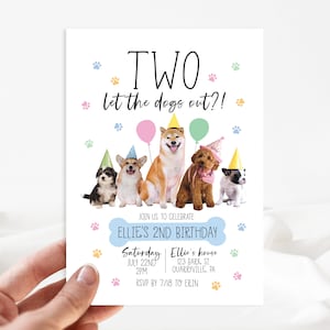 Two Let the Dogs Out Invitation: Puppy 2nd Birthday (digital File) - Etsy