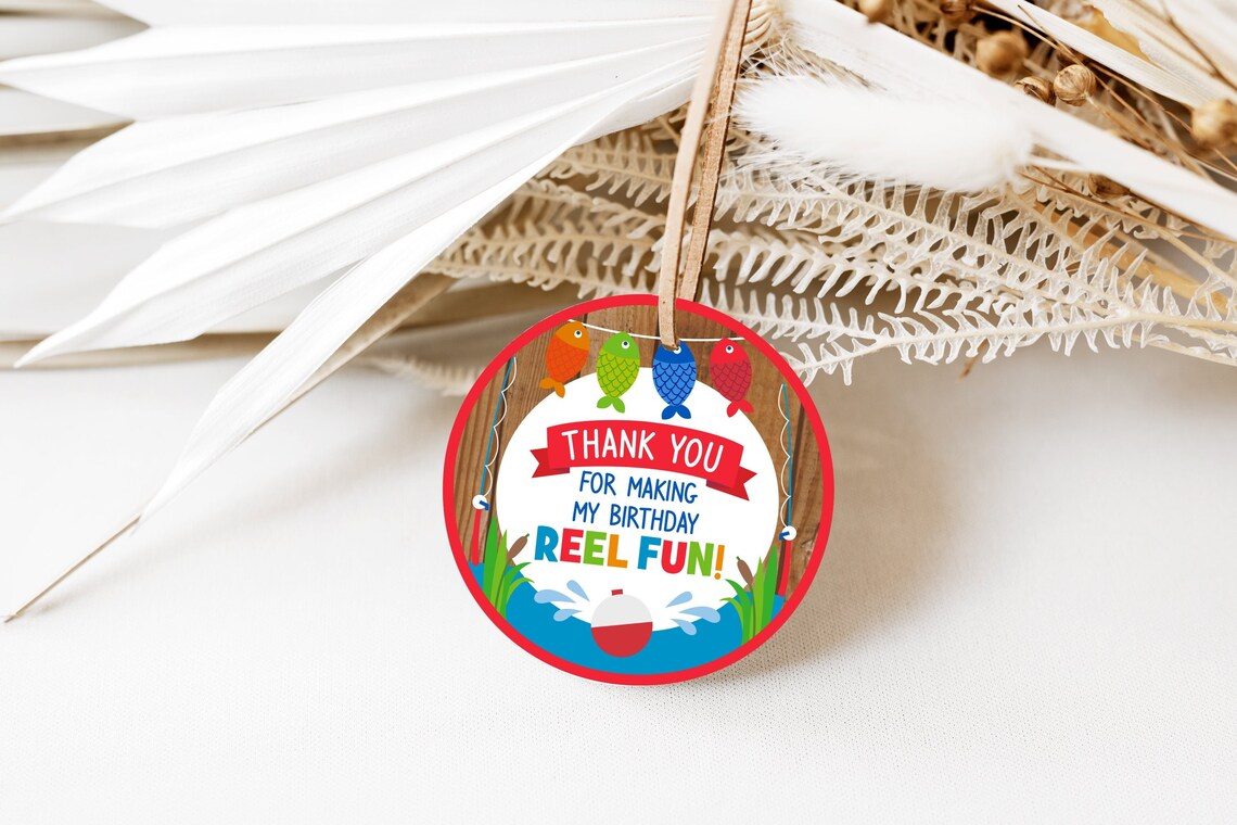 Fishing Favor Tags Printable Favor Stickers Fishing Party - Etsy