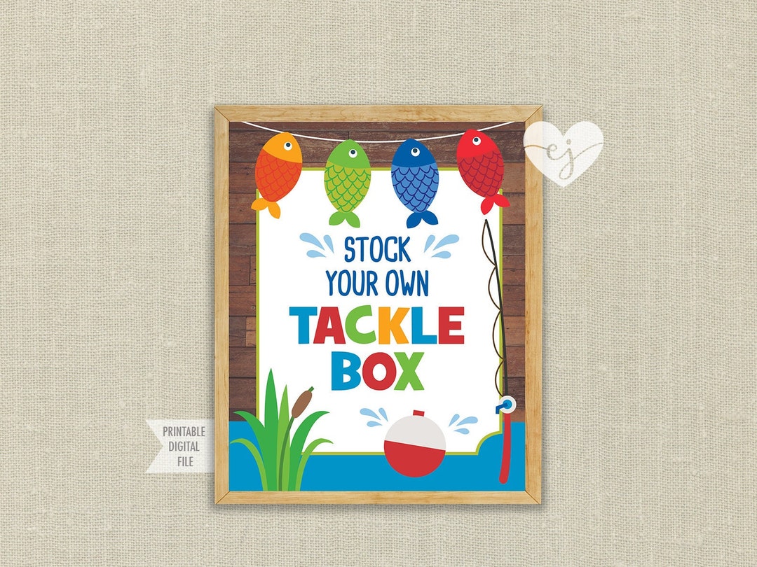 Tackle Box Sign, Fishing Table Sign, Fishing Party Food Signs, Fishing ...