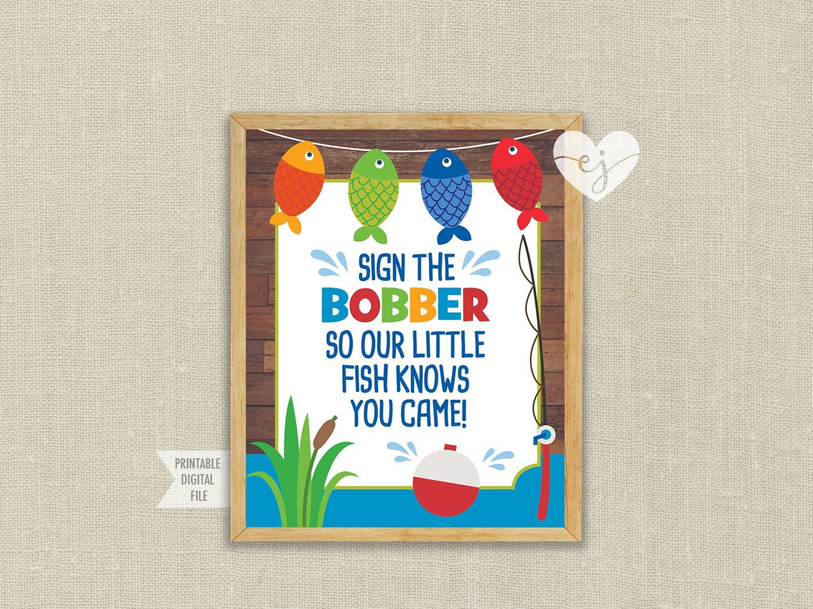 Printable Sign Fishing Party Favors Signs Fishing Party | Etsy