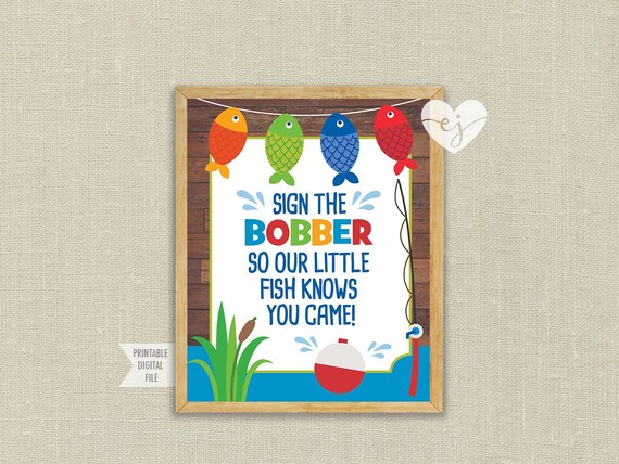 Printable Sign Fishing Party Favors Signs Fishing Party | Etsy